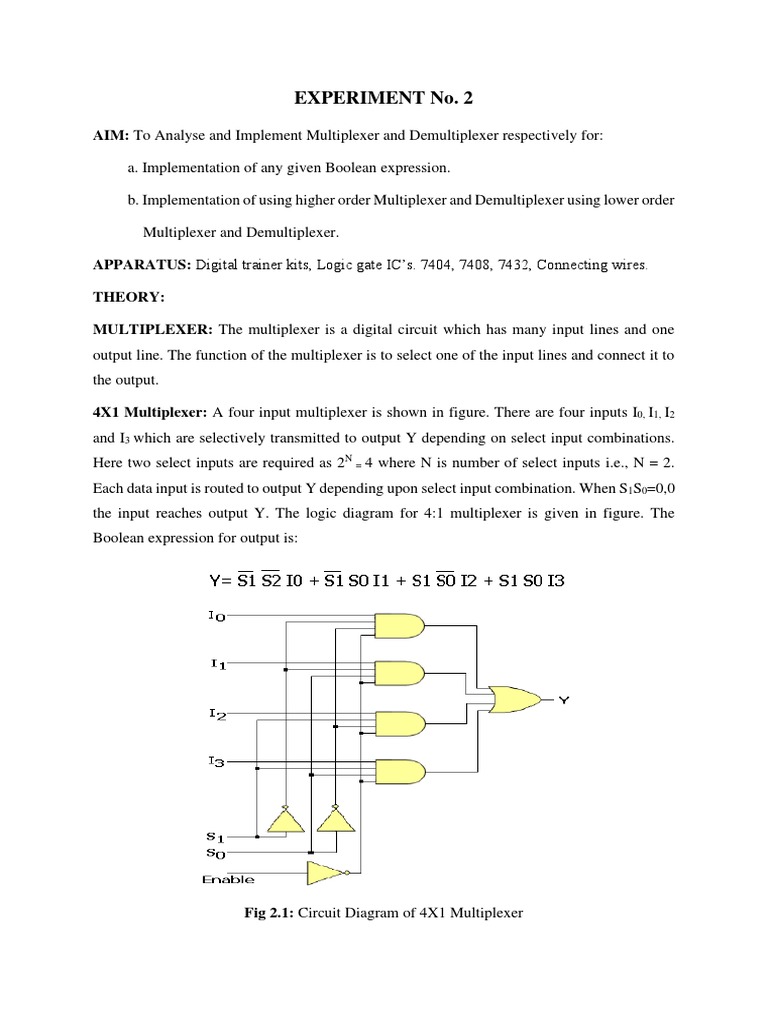 EXPERIMENT No 5 - MuX and DeMux | PDF | Electronic Engineering | Electronics
