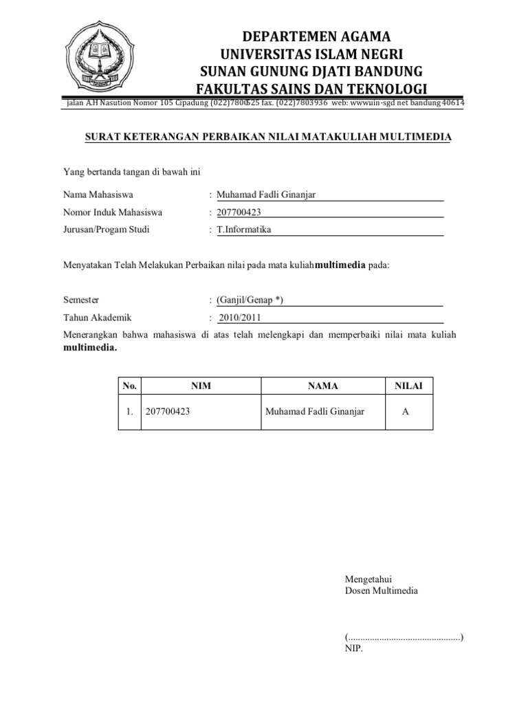 Perbaikan Nilai | PDF