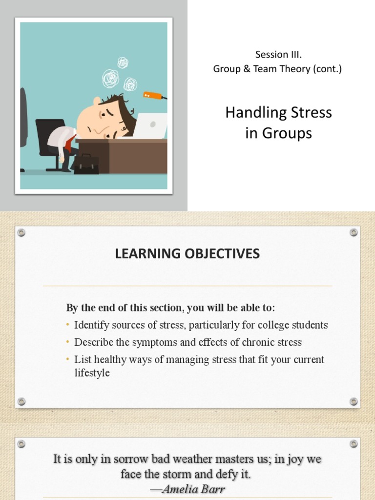 Session 3 - Lesson 15 - Handling Stress in Groups | PDF | Stress ...