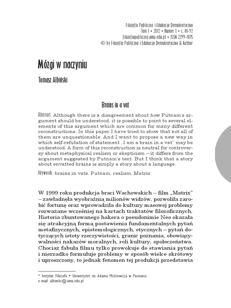 Mozgi W Naczyniu | PDF