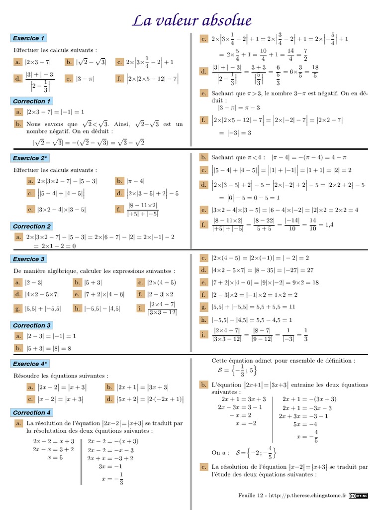 TD Valeur Absolue | PDF
