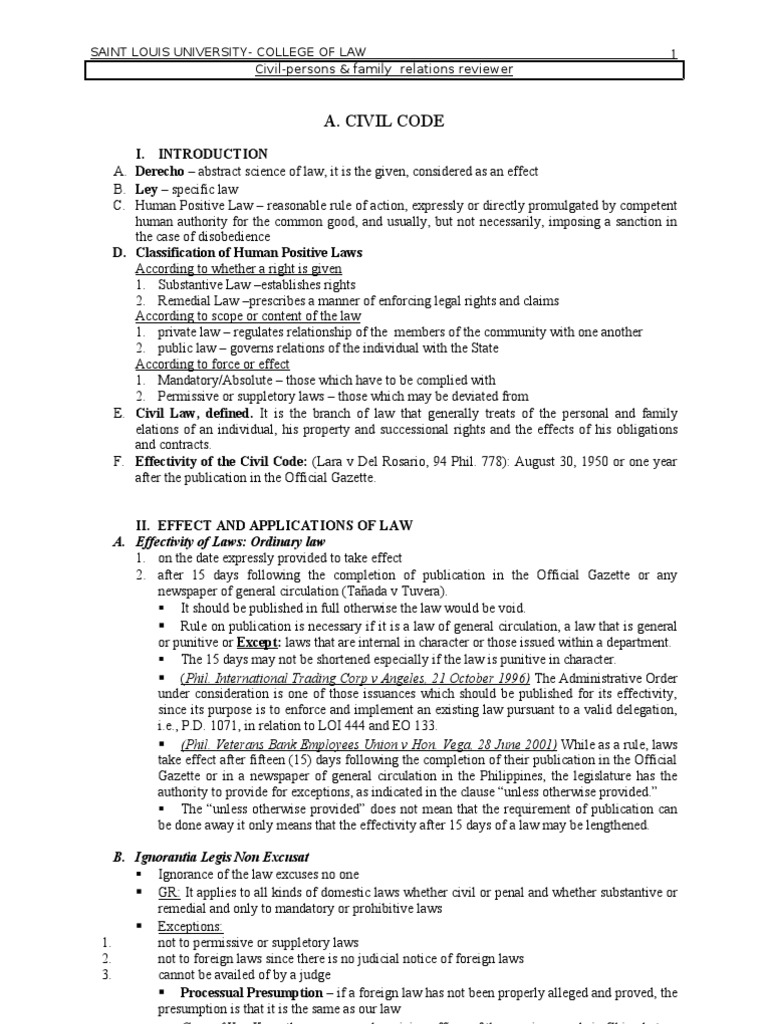 Civil Law Principles and Applications Guide | PDF | Law