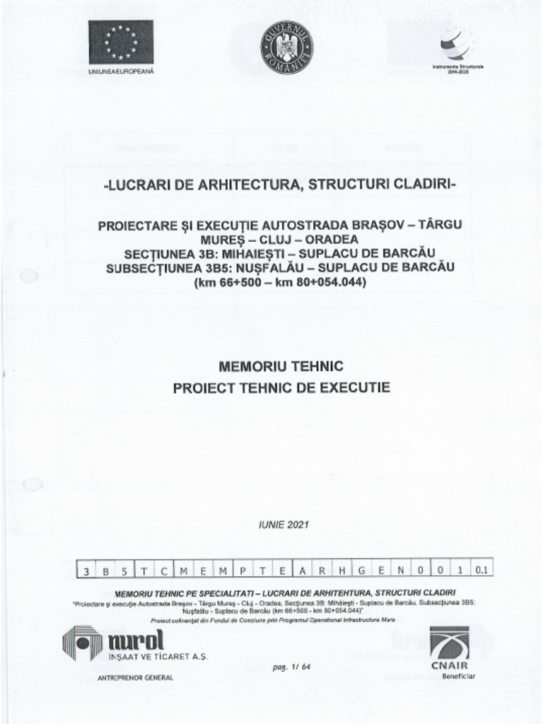 Memoriu Tehnic | PDF