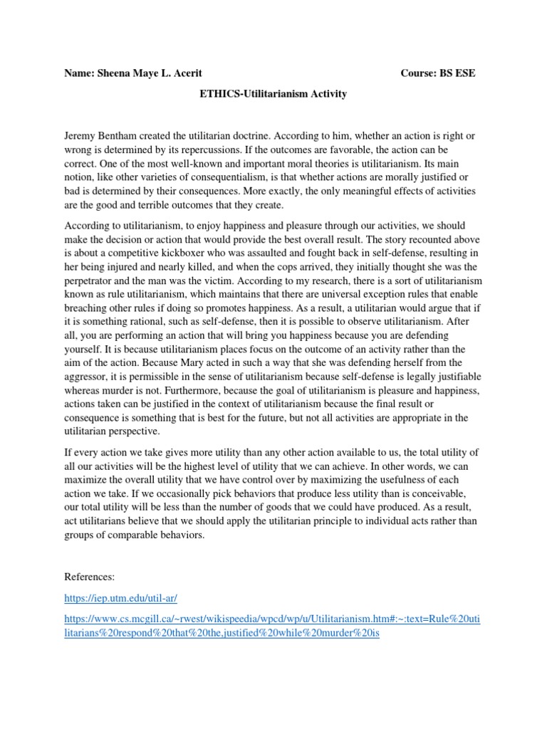 Ethics Utilitarianism | PDF | Utilitarianism | Utility