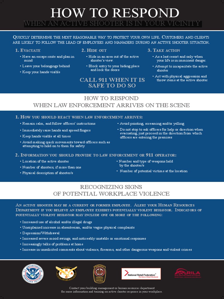 Active Shooter Poster | PDF | Violence | Psychology