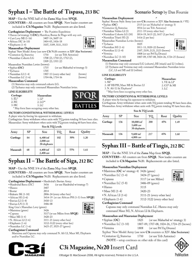 C3i20 SPQR Scen | PDF | Hannibal | Barcids