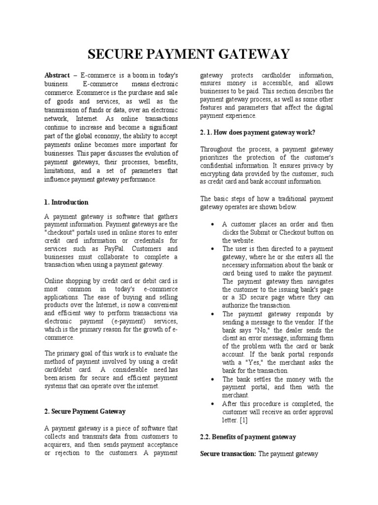 Secure Payment Gateway | PDF | Transport Layer Security | E Commerce