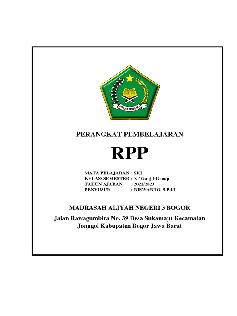 RPP SKI Kelas 10 | PDF