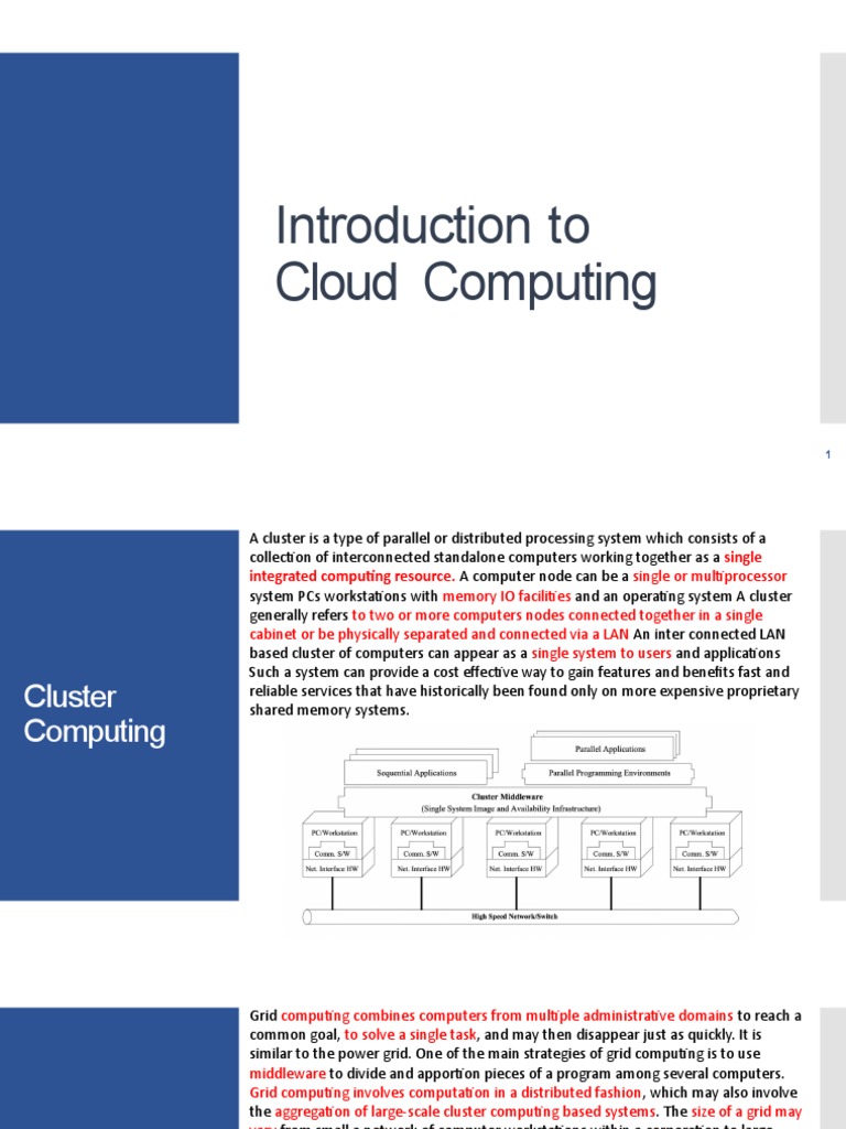 Introduction to Cloud ComputingV2.0 | PDF | Cloud Computing | Grid Computing