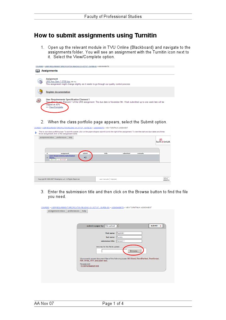 Turnitin User Instructions - AA | PDF | Business