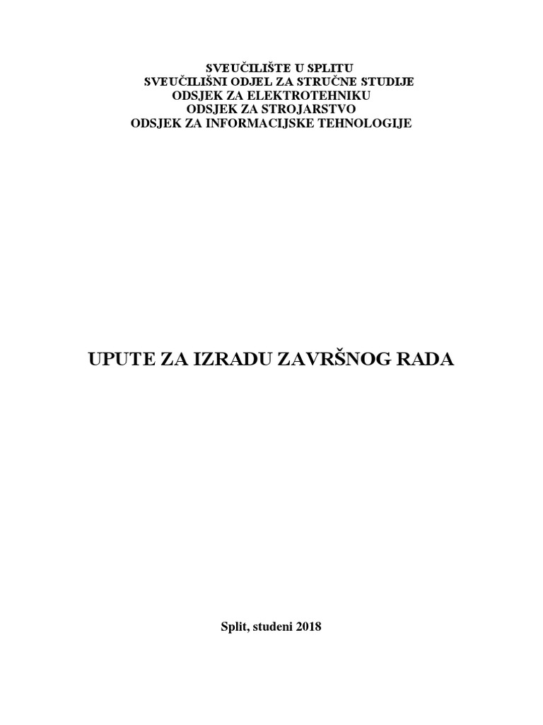 ELEN - Upute Za Izradu Zavrsnog Rada | PDF