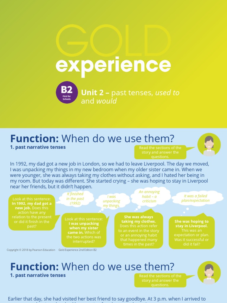 Gold Exp Grammar PPT B2 U2-1-1 | PDF | Verb | Linguistic Typology