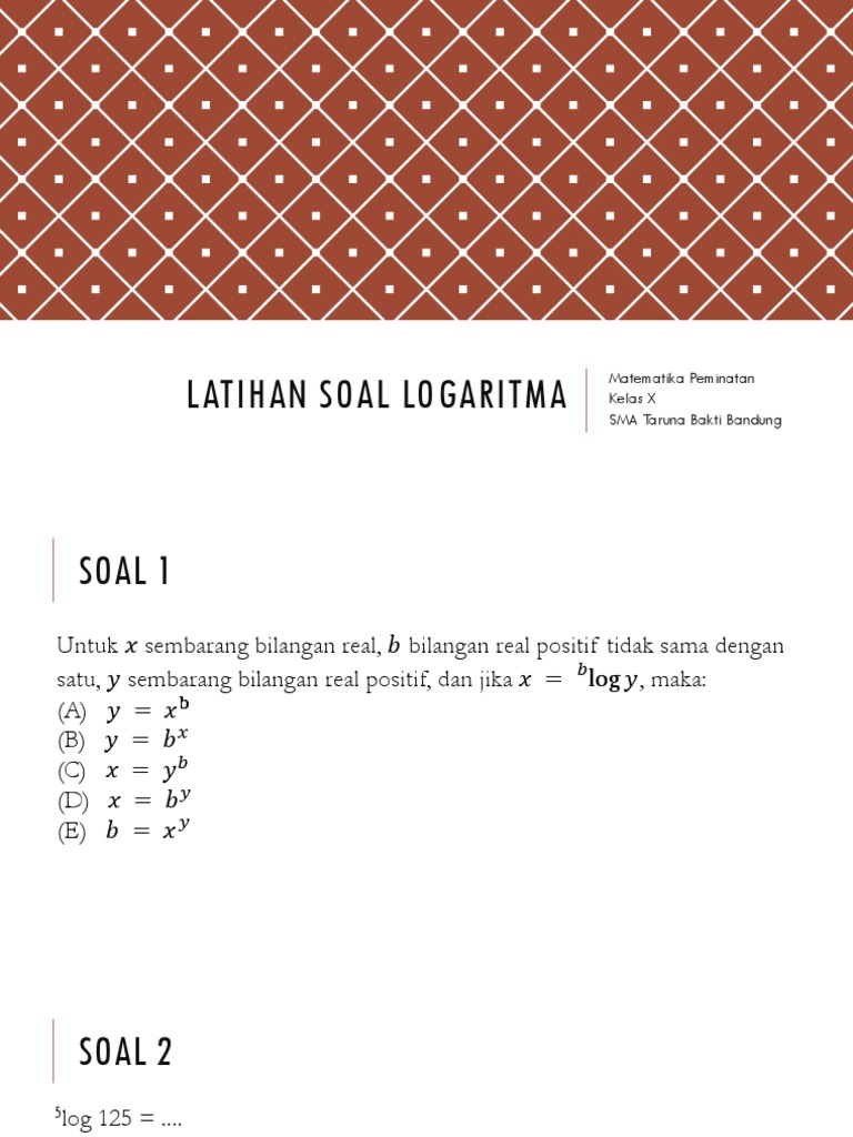 Latihan Soal Sifat-Sifat Logaritma | PDF | Computers | Technology & Engineering