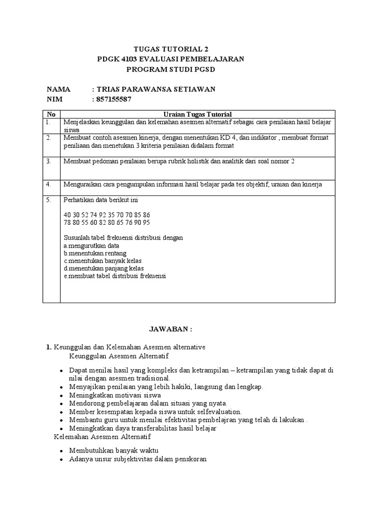 Analisis Data Hasil Belajar | PDF