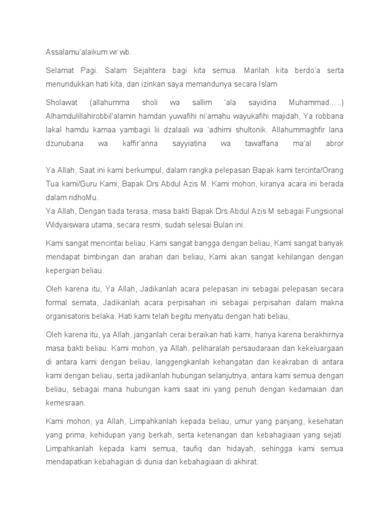Naskah Doa Perpisahan | PDF