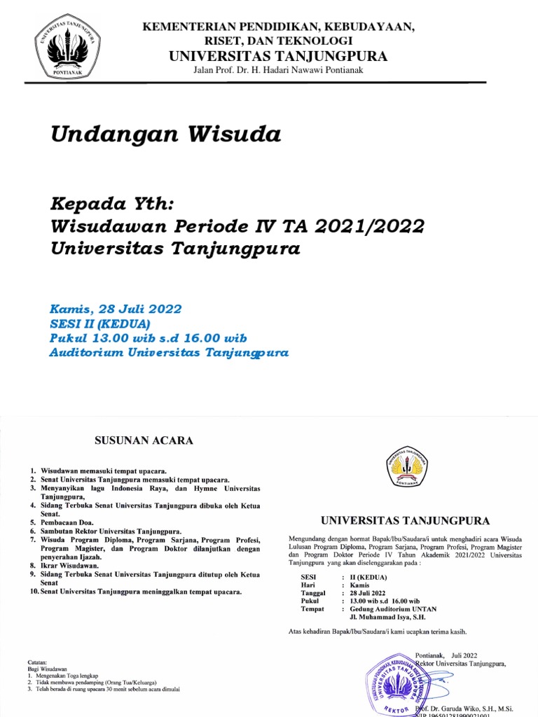 Undangan Wisudawan Sesi II | PDF
