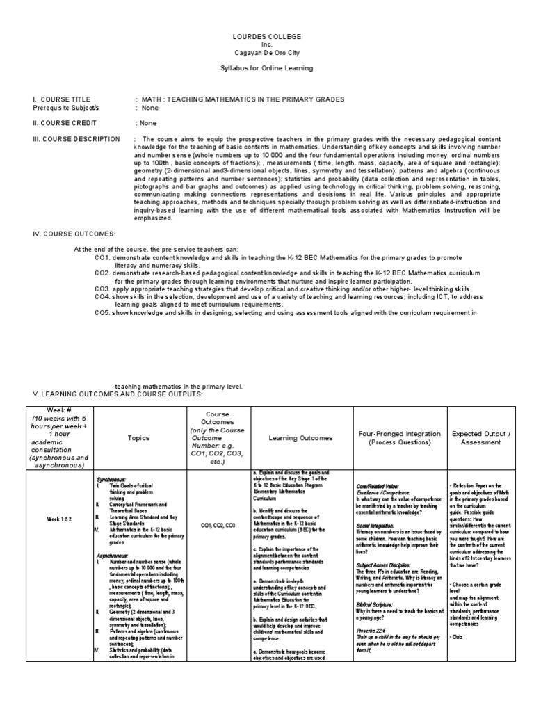 11 BEED Teaching Mathematics in The Primary Grades | PDF | Teaching ...