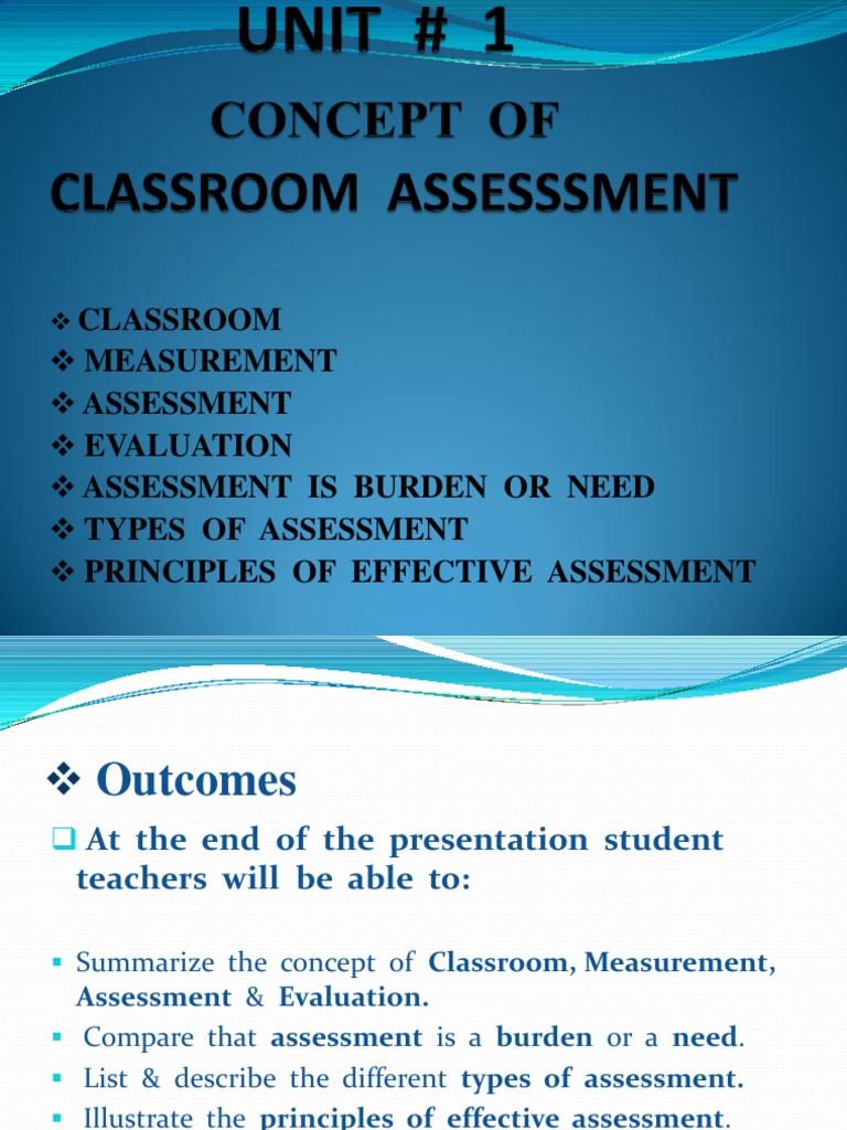 Unit 1 - Classroom Assessment | PDF | Educational Assessment | Test ...