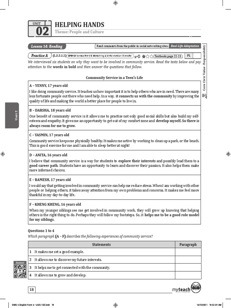 OMG 6 English Form 4 - Unit 2 SE | PDF | Essays | Noun