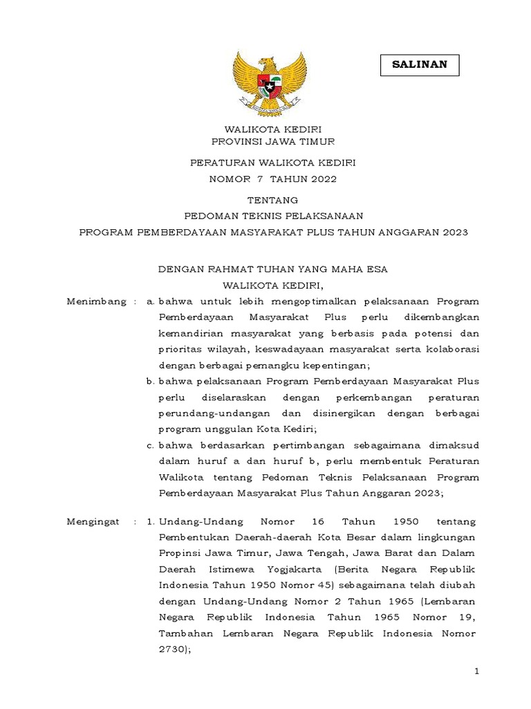 Pedoman Prodamas Plus 2023 Kediri | PDF | Pengelolaan Keuangan & Uang