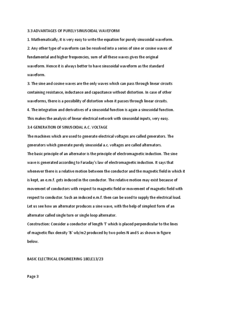 Advantages of Purely Sinusoidal Waveform | PDF | Electromagnetic ...