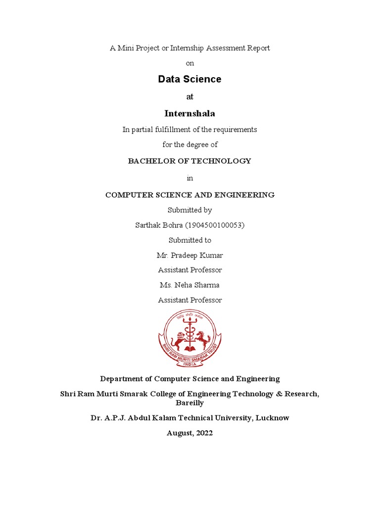 Final Internshala Report Pdf Statistics Statistical Inference 2859