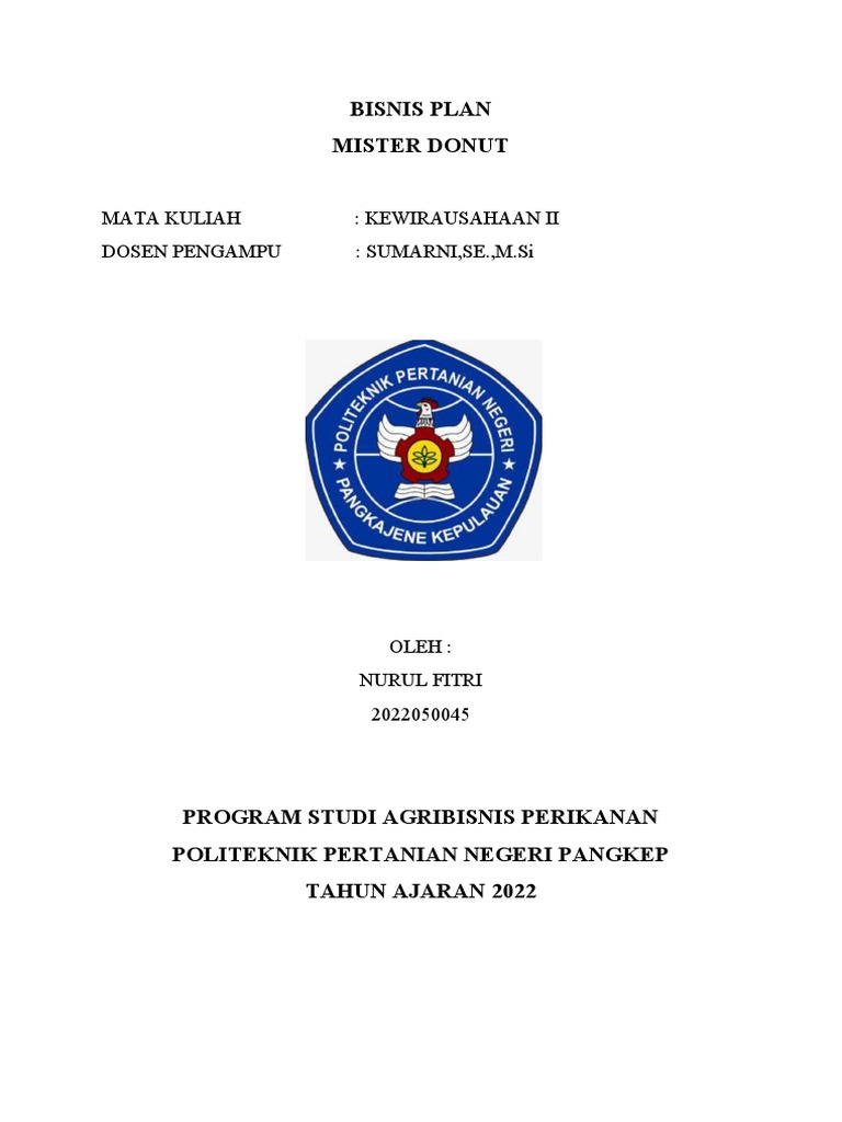 Bisnis Plan Mister Donut | PDF | Karier & Perkembangan | Bisnis