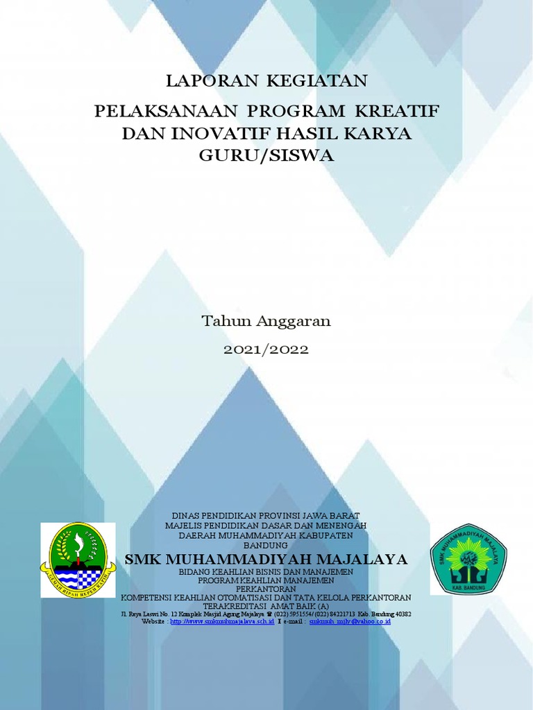 25.5 LAPORAN Kegiatan Pelaksanaan Program Kreatif Dan Inovatif | PDF