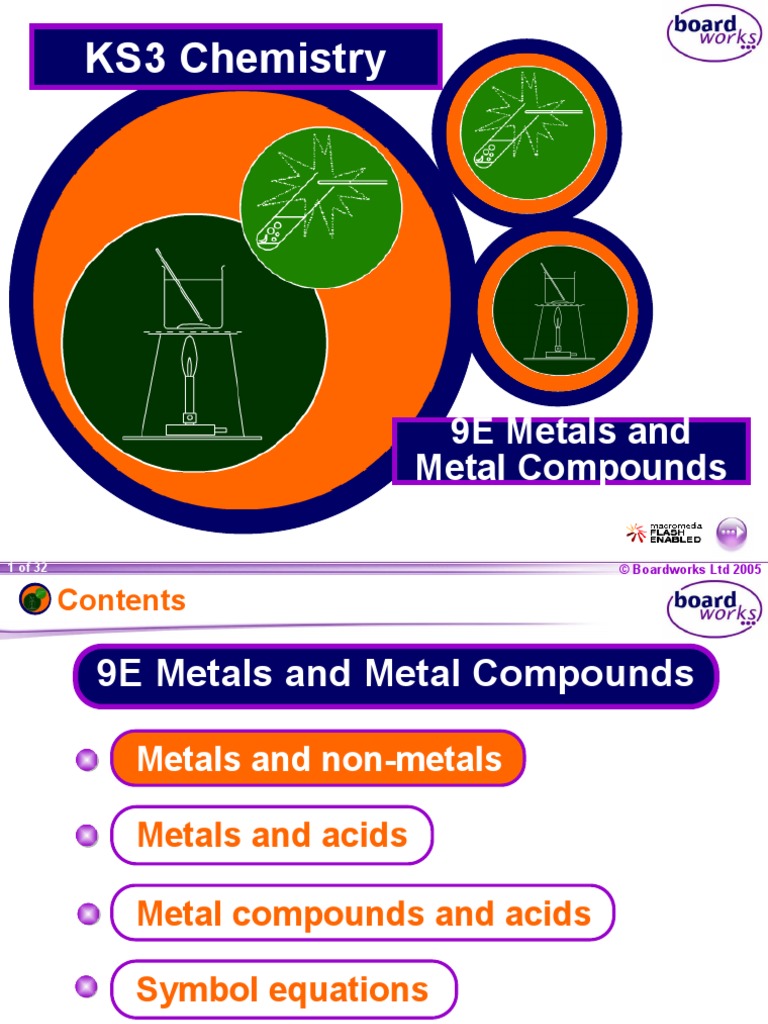 9E Reactions of Metals and Metal Compounds | PDF | Salt (Chemistry) | Oxide