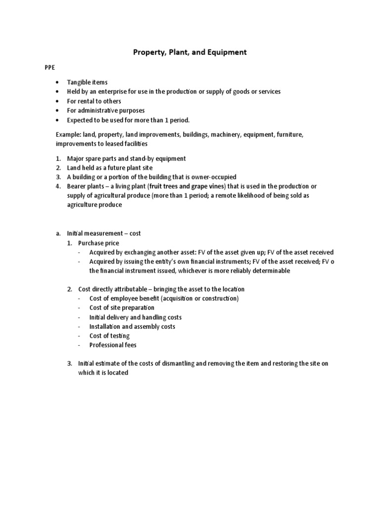PPE notes | PDF | Securitization | Depreciation