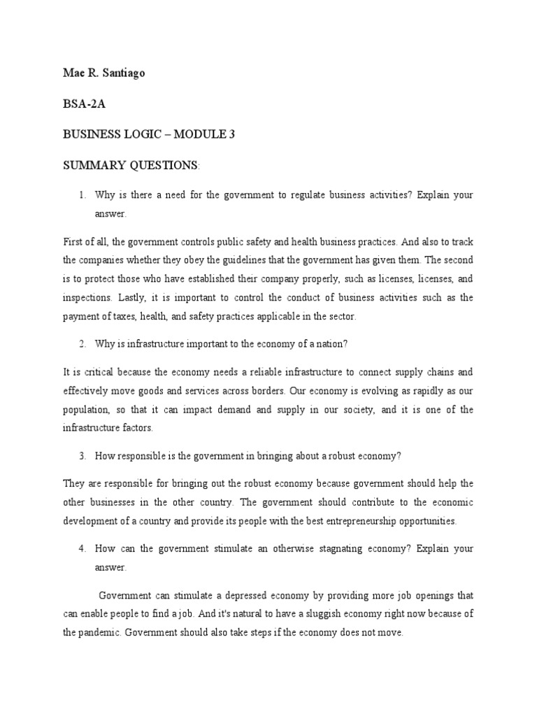 Business Logic - Module 3 | PDF | Economies | Customer