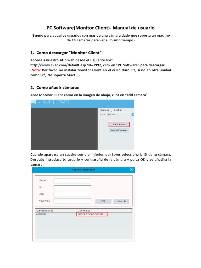 6-PC Software (Monitor Client) - Manual de Usuario | PDF