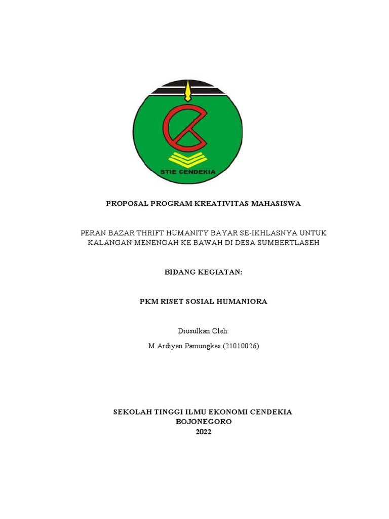 Proposal Peran Komunitas Humanity | PDF | Ilmu Sosial