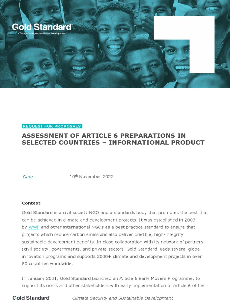 Gold Standard - RFP - Art 6 Preparedness Map | PDF | Evaluation ...