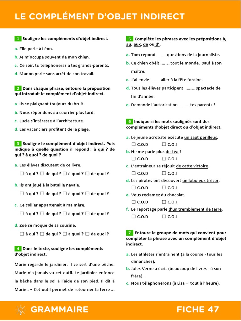 Complement Objet Indirect | Download Free PDF | Complément d'objet | Pronom