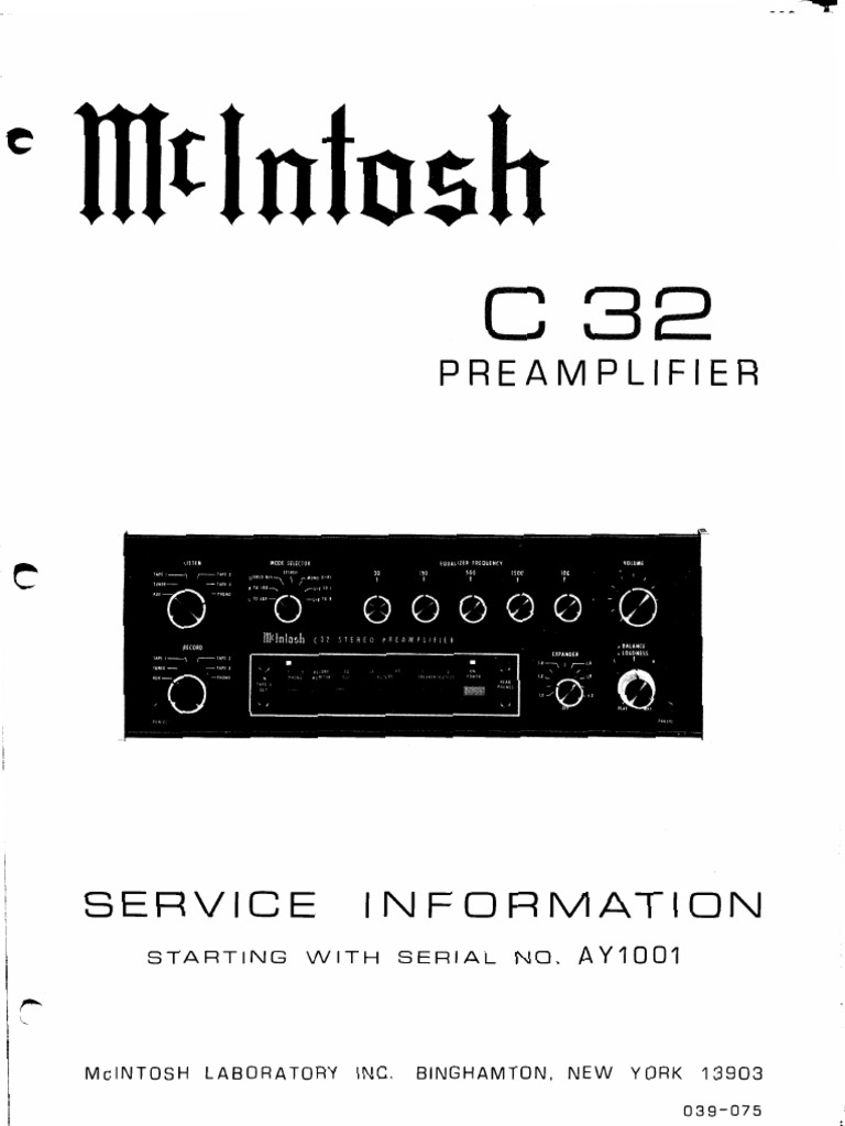 Mcintosh c32 | PDF