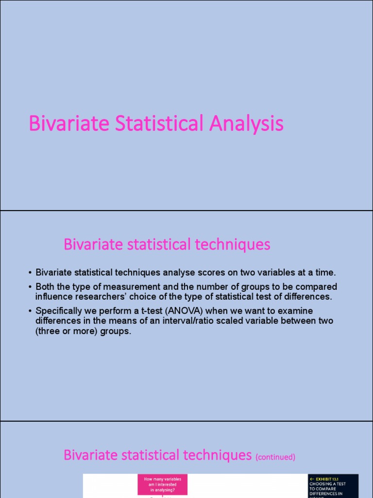Session 10 Bivariate Statistical Analysis | PDF | F Test | Student's T Test Session 10 Bivariate Statistical Analysis | PDF | F Test | Student's T Test