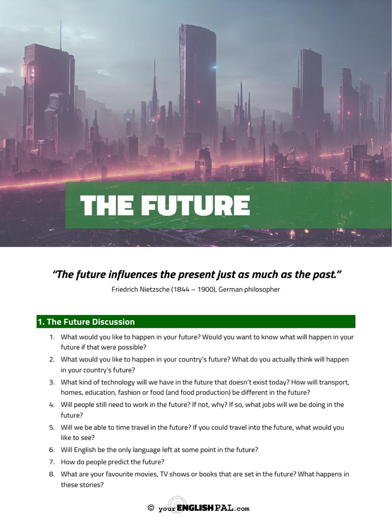 Your English Pal ESL Lesson Plan Future Student v2 | PDF | Human | Dystopia