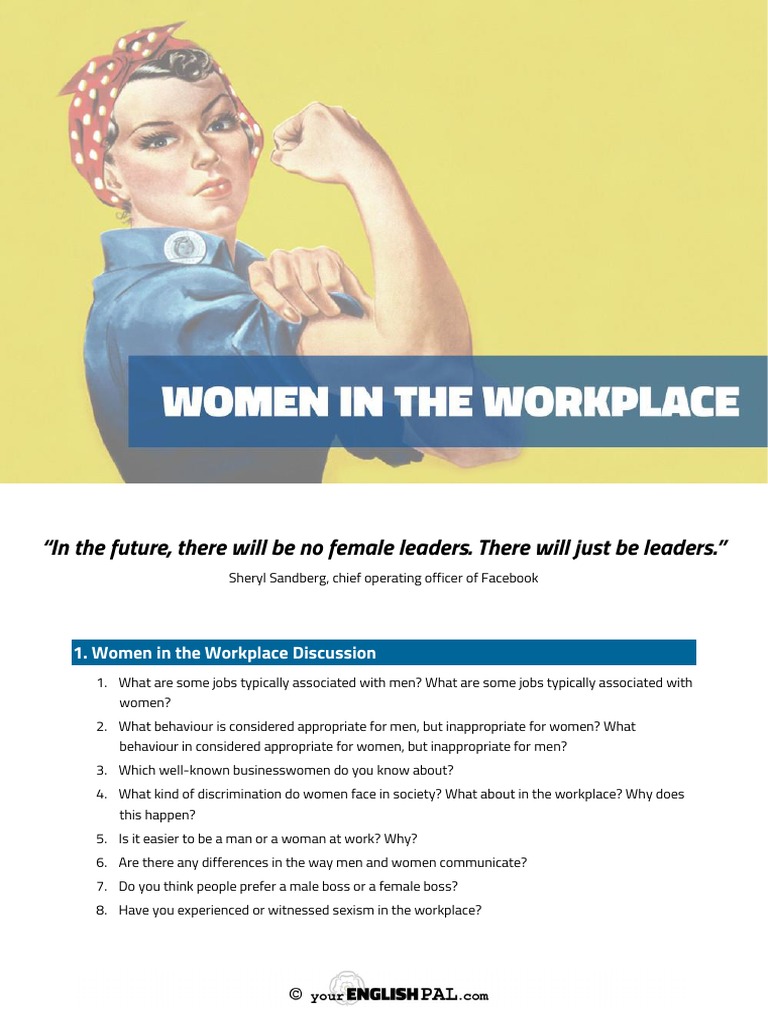 Your English Pal Business English Lesson Plan Women in The Workplace ...