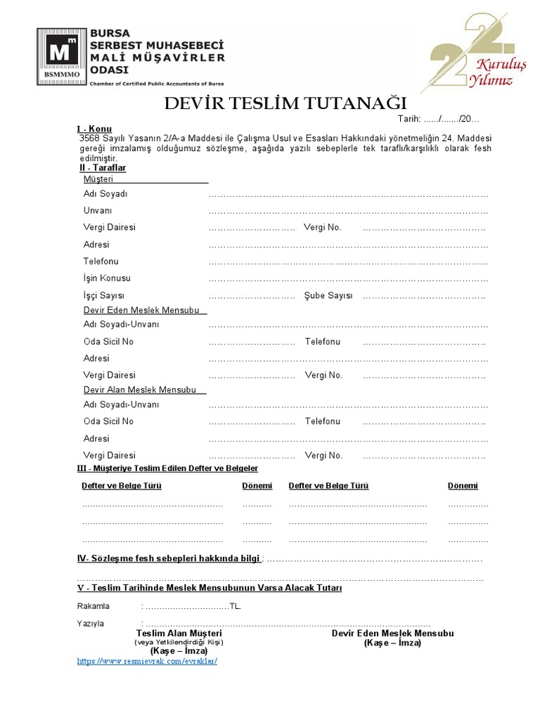 Devir Teslim Tutanagi Ornegi | PDF