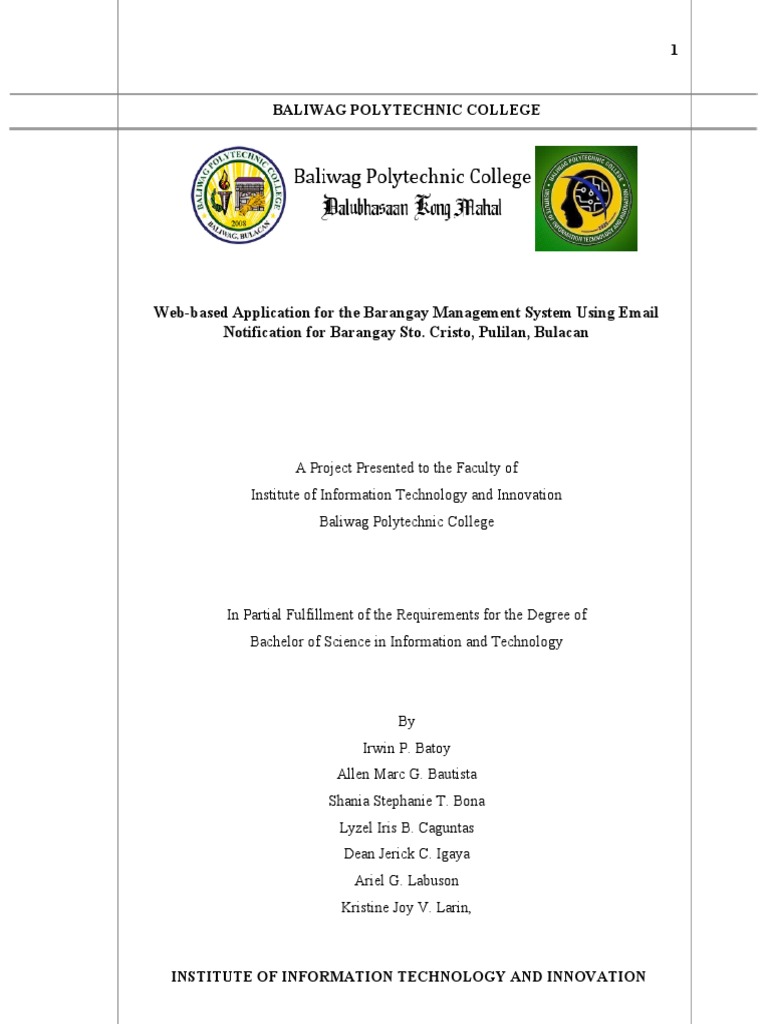 Web Based Application For The Request Management System of Barangay ...