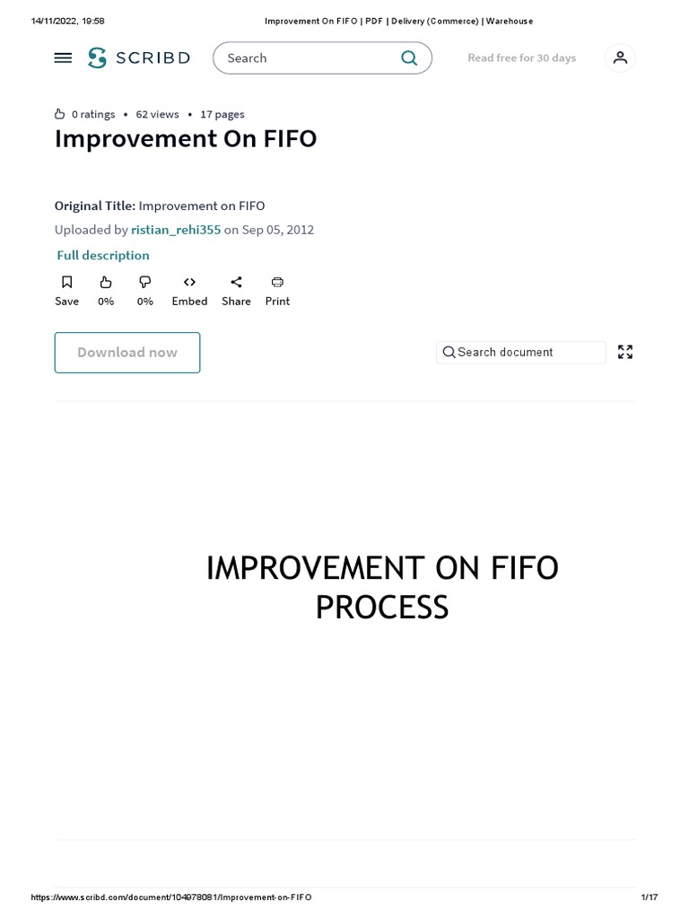 Improvement On FIFO - PDF - Delivery (Commerce) - Warehouse | PDF ...