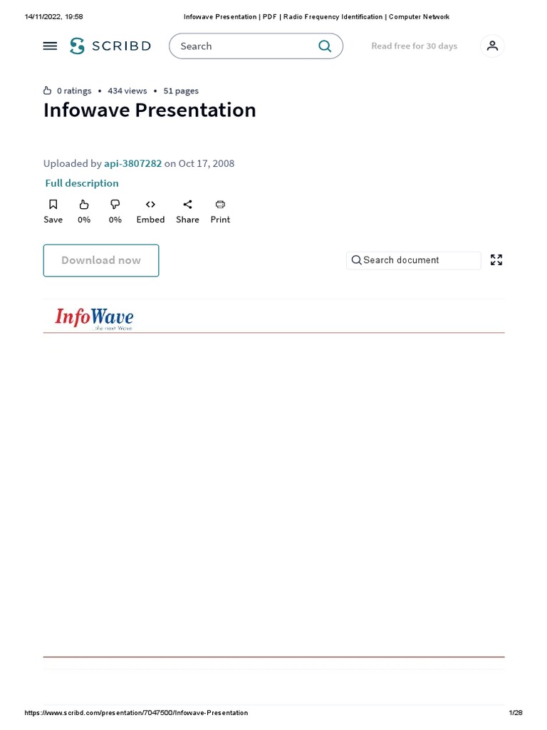 Infowave Presentation - PDF - Radio Frequency Identification - Computer Network | PDF | Art