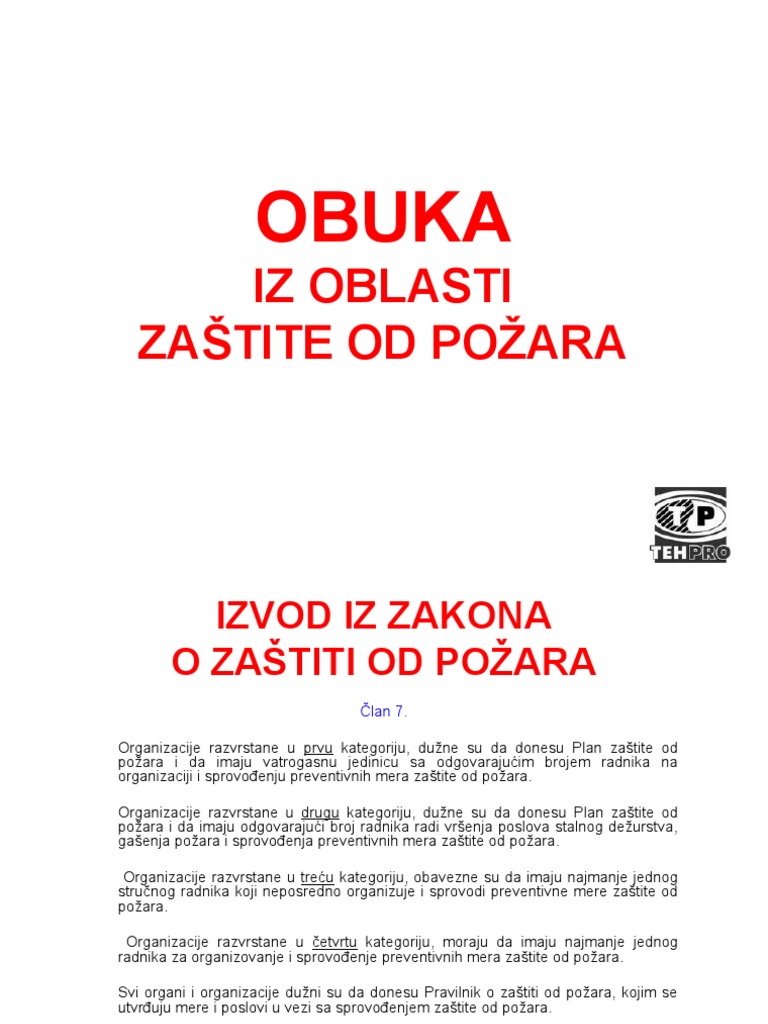 Obuka ZOP - Prezentacija | PDF