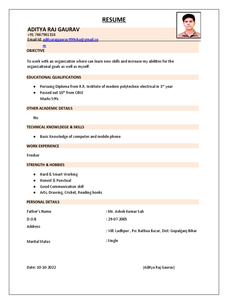 Resume Format | PDF