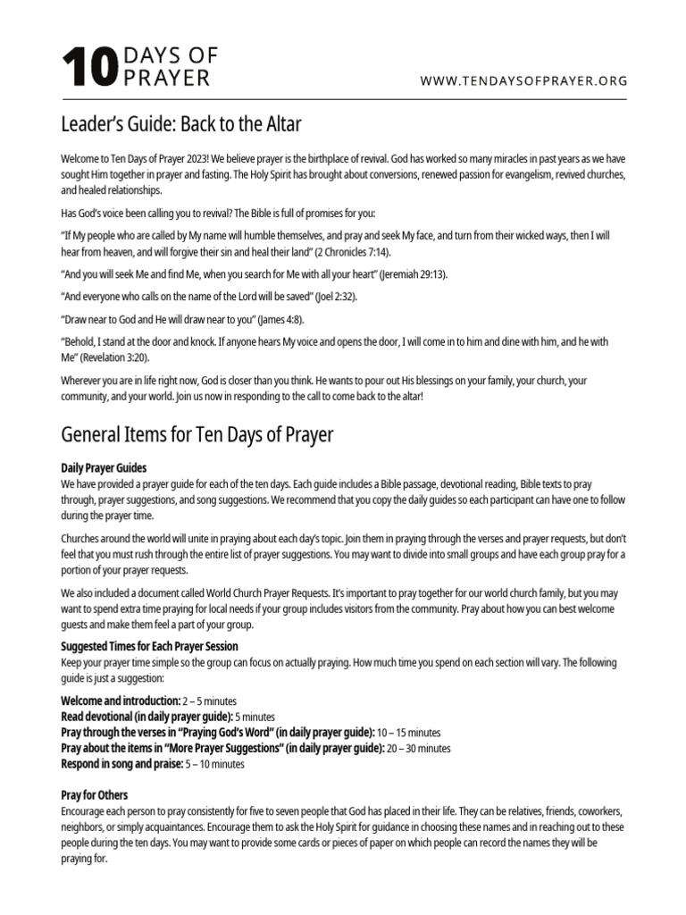 A Leader's Guide 10 Days 2023 | PDF A Leader's Guide 10 Days 2023 | PDF
