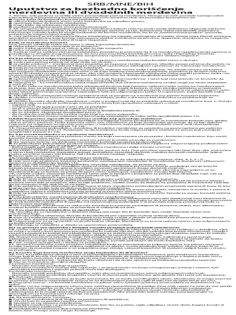 MERALK - Uputstvo Za Upotrebu - Merdevina | PDF