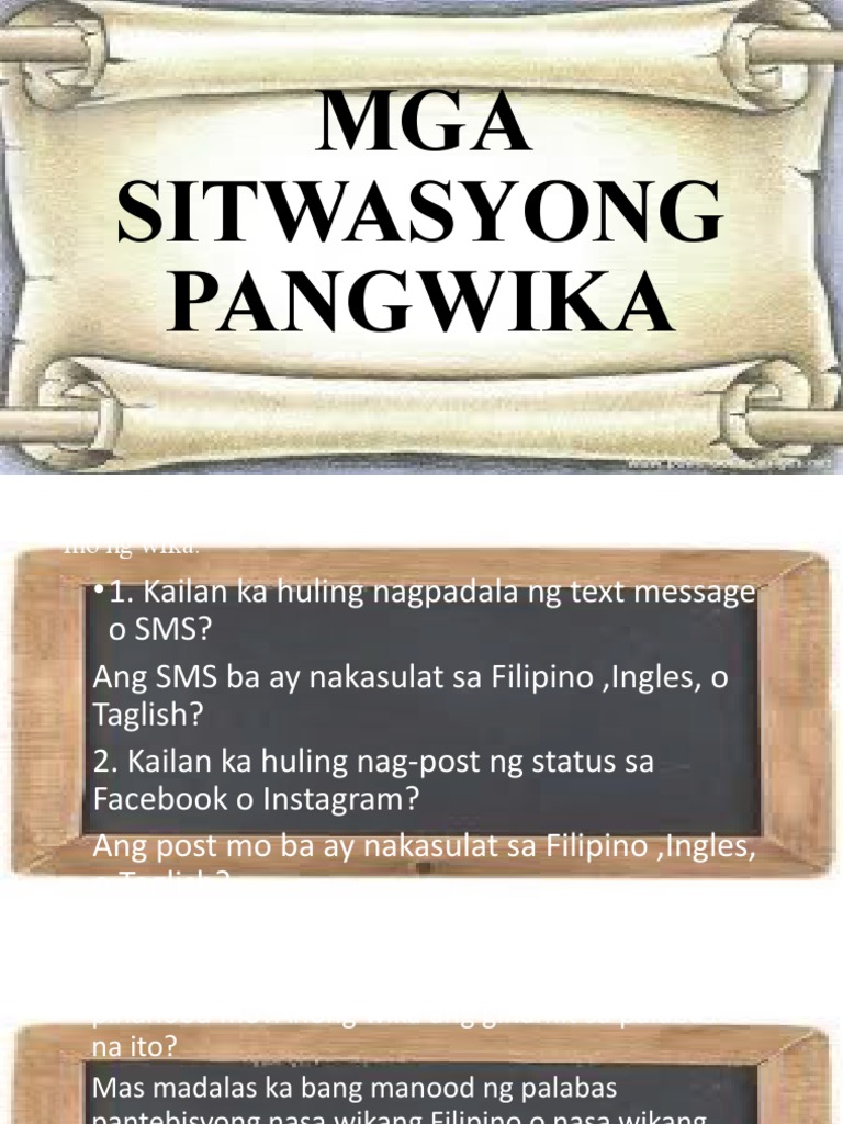 Mga Sitwasyong Pangwika Sa Pilipinas | PDF Mga Sitwasyong Pangwika Sa Pilipinas | PDF