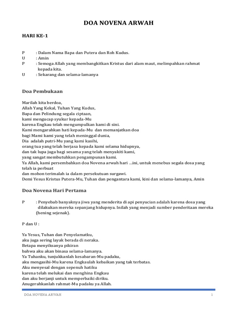 Doa Novena Arwah | PDF