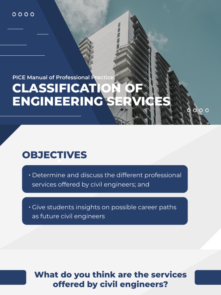 Topic 1 Classification of Civil Engineering Services | PDF